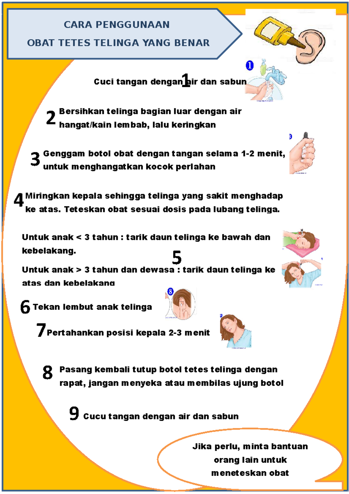 Tetes telinga poster - gjjghf - Jika perlu, minta bantuan orang lain ...