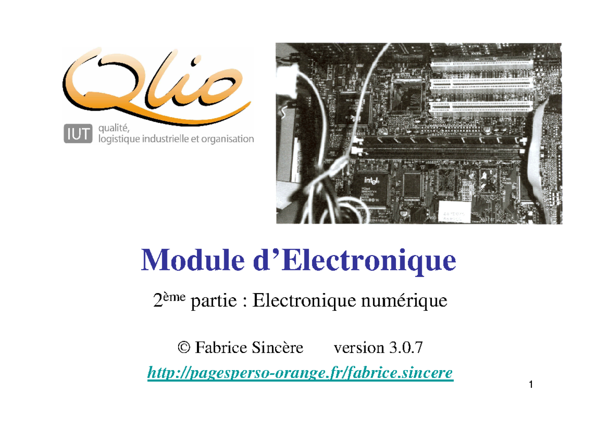 Cours electronique numerique-4 - Module d’Electronique 2 ème partie ...
