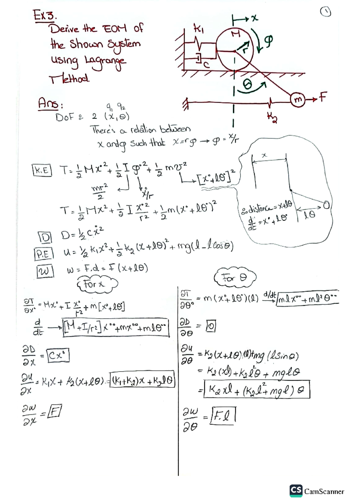 Extra example - mechanical vibrations - CamScanner - Studocu