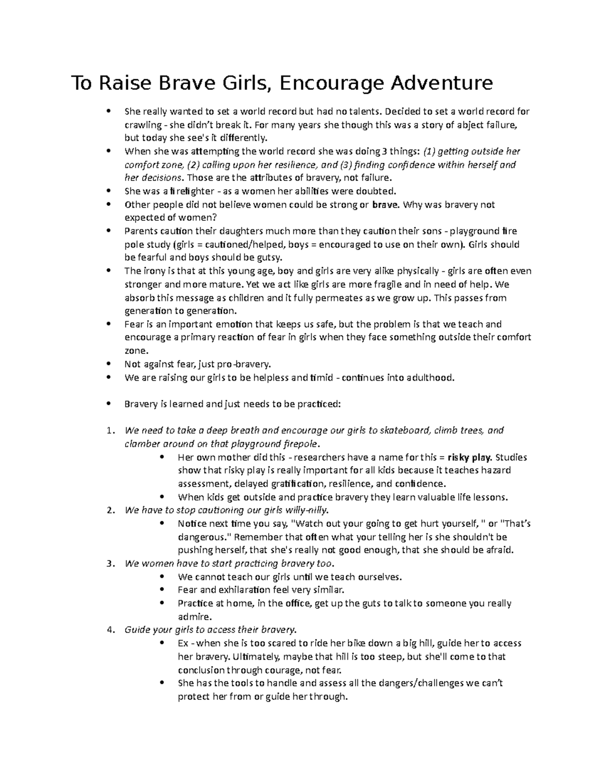 Unit 3 - Complete set of notes for unit 3. - To Raise Brave Girls ...