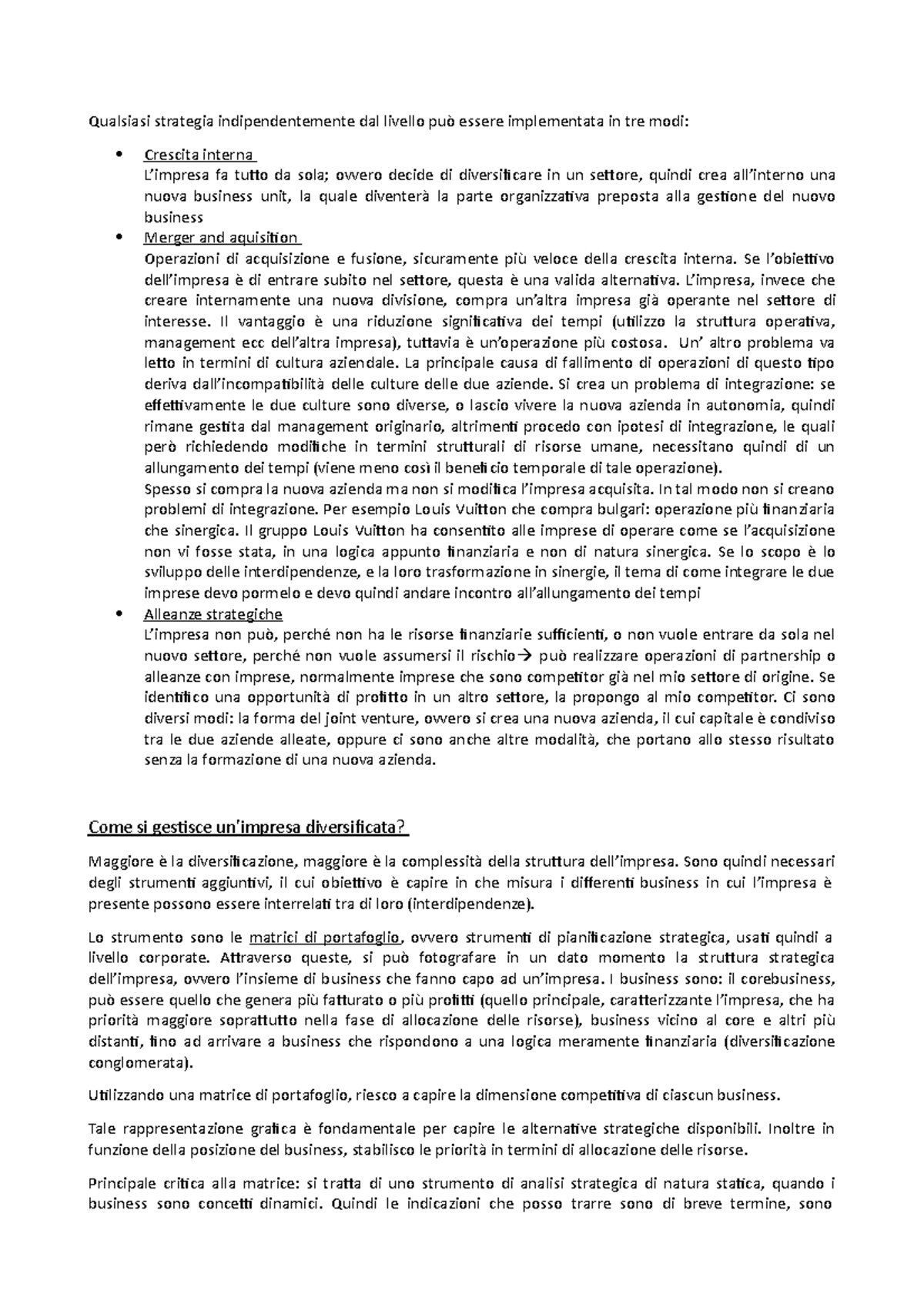 EGI - matrice Bcg, Marakon, Mckinsey - Qualsiasi strategia ...