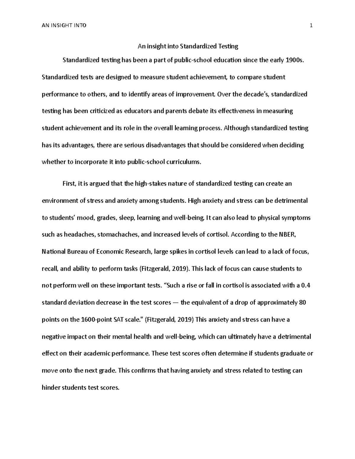 Argumentative writing - An insight into Standardized Testing ...