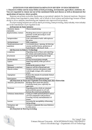 Final answer - BIOCHEMISTRY Show out and demonstrate for your ...