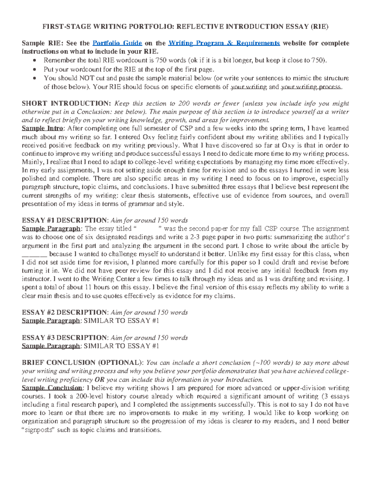 Professional Self Introduction Portfolio Pdf - First-stage Writing 