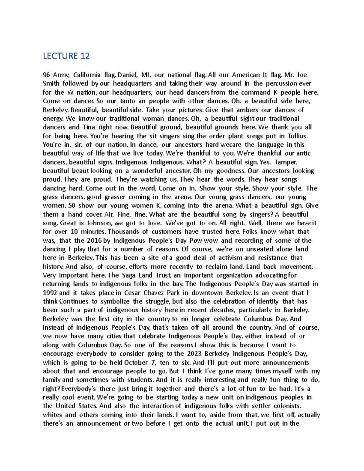 ESPM Transcripts - notes from the lecture - LECTURE 12 96 Army ...