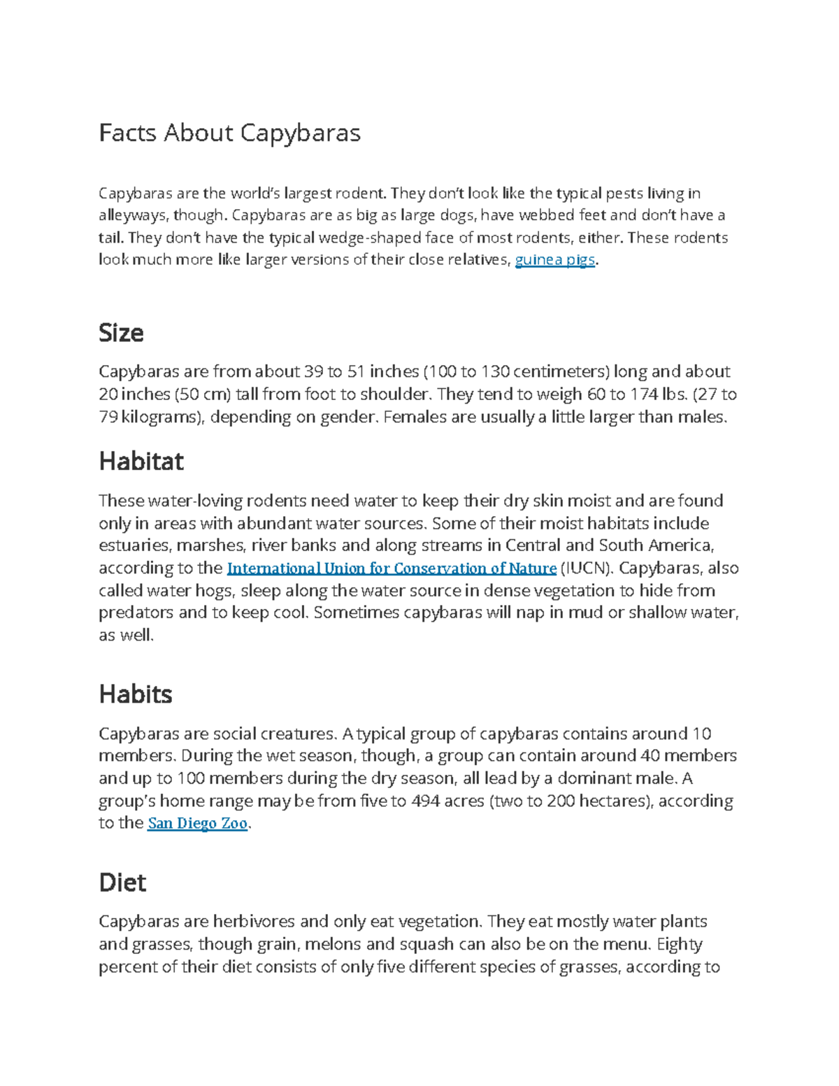 Facts About Capybaras FUN Capybara - Facts About Capybaras Capybaras ...