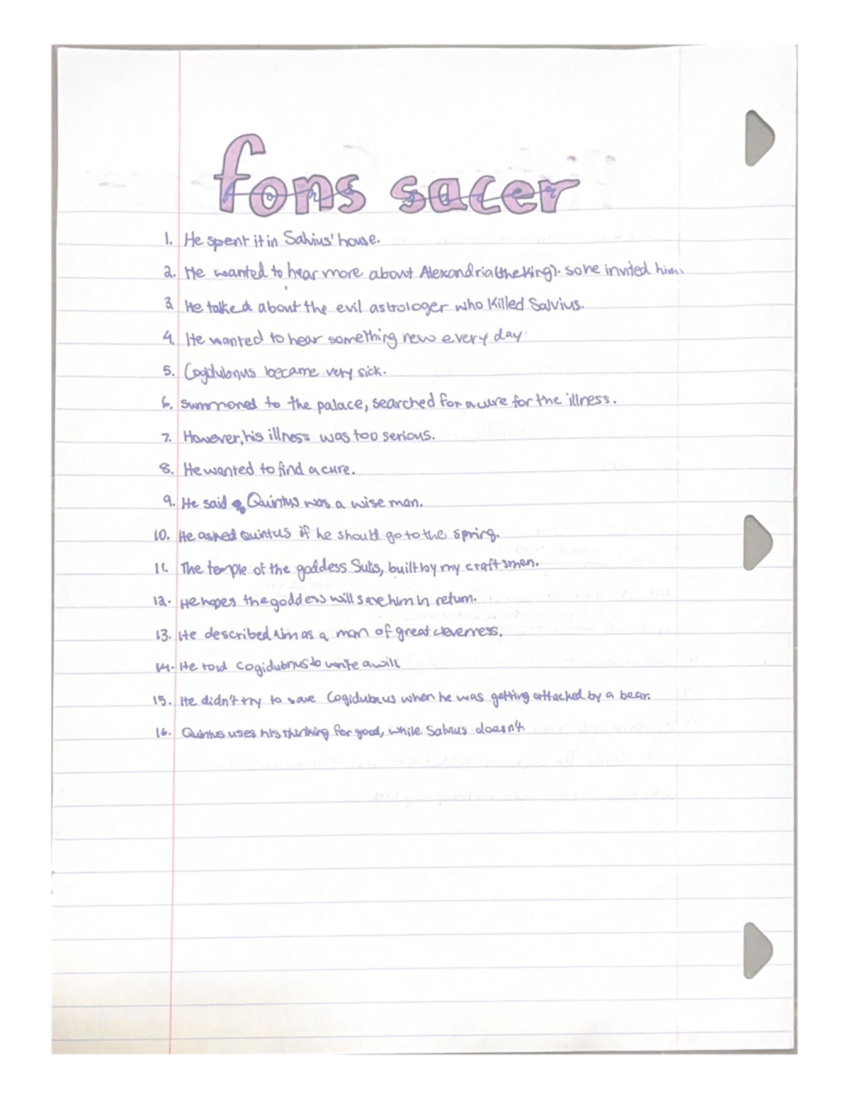 3. He talked about the evil astrologer who Killed Salvius - Studocu