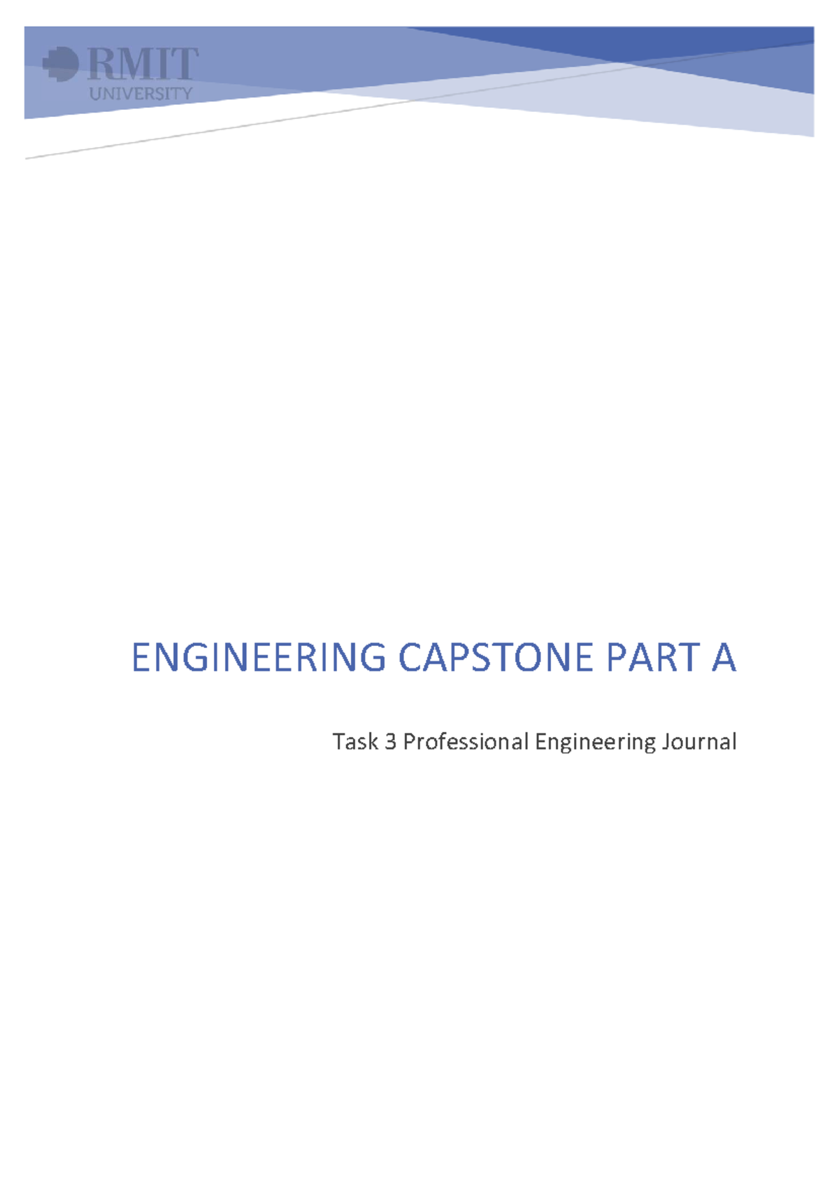 OENG1167 civil prof practice exemplar - ENGINEERING CAPSTONE PART A ...