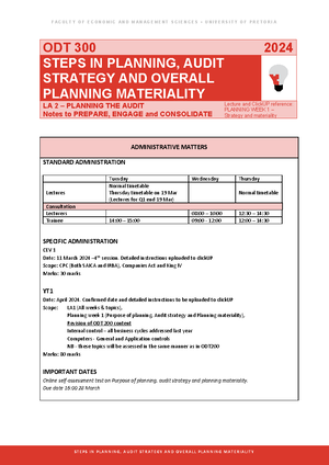 ODT 300 - UP - Auditing 300 - Studocu