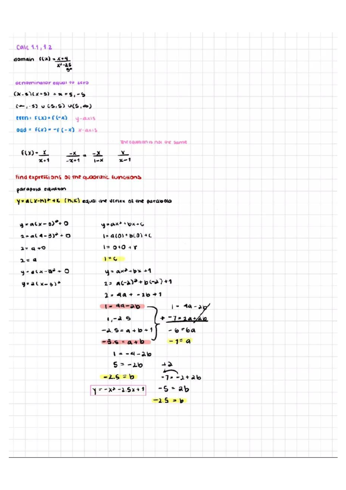 Calculus 1 - Derivative notes - Calc 4, 4 domain F(x) =x+4_ xP -kS ...