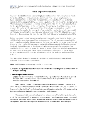 D078 - WGU - Business Environment Applications I: Business Structures ...