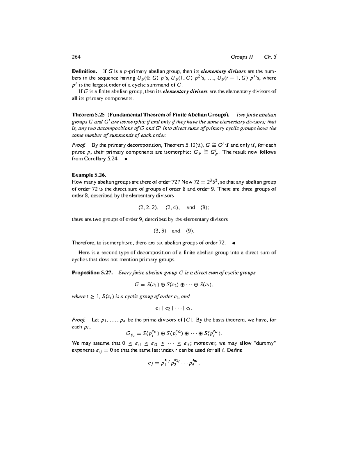 Basic Algebra 101 - 264 Groups II Ch. 5 Definition. If G is a p-primary ...
