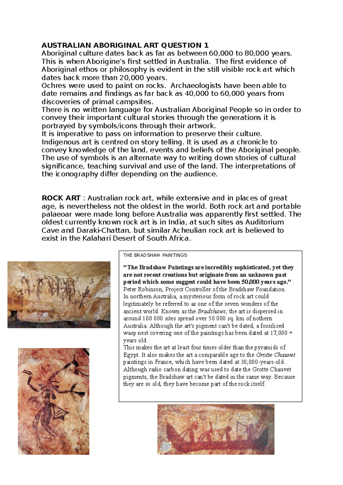 Art study copy - Buook dh - AUSTRALIAN ABORIGINAL ART QUESTION 1 ...
