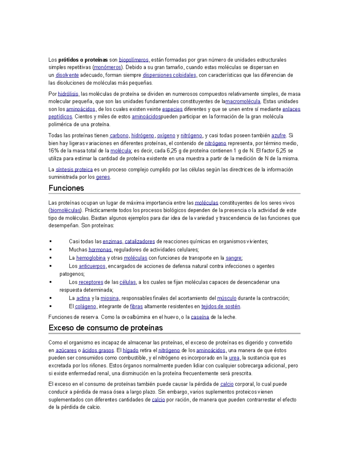 Chachafruto - trabajo - Los prótidos o proteínas son biopolímeros ...