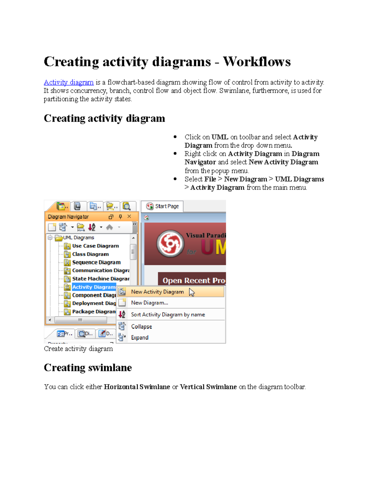 Creating activity diagrams-workflows - Creating activity diagrams ...