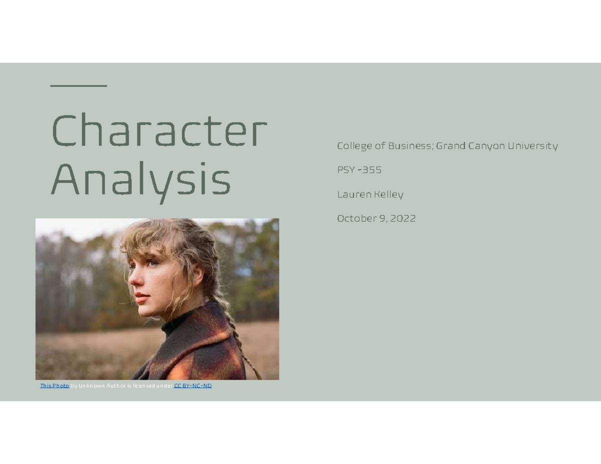Character Development - Character Analysis College of Business; Grand ...