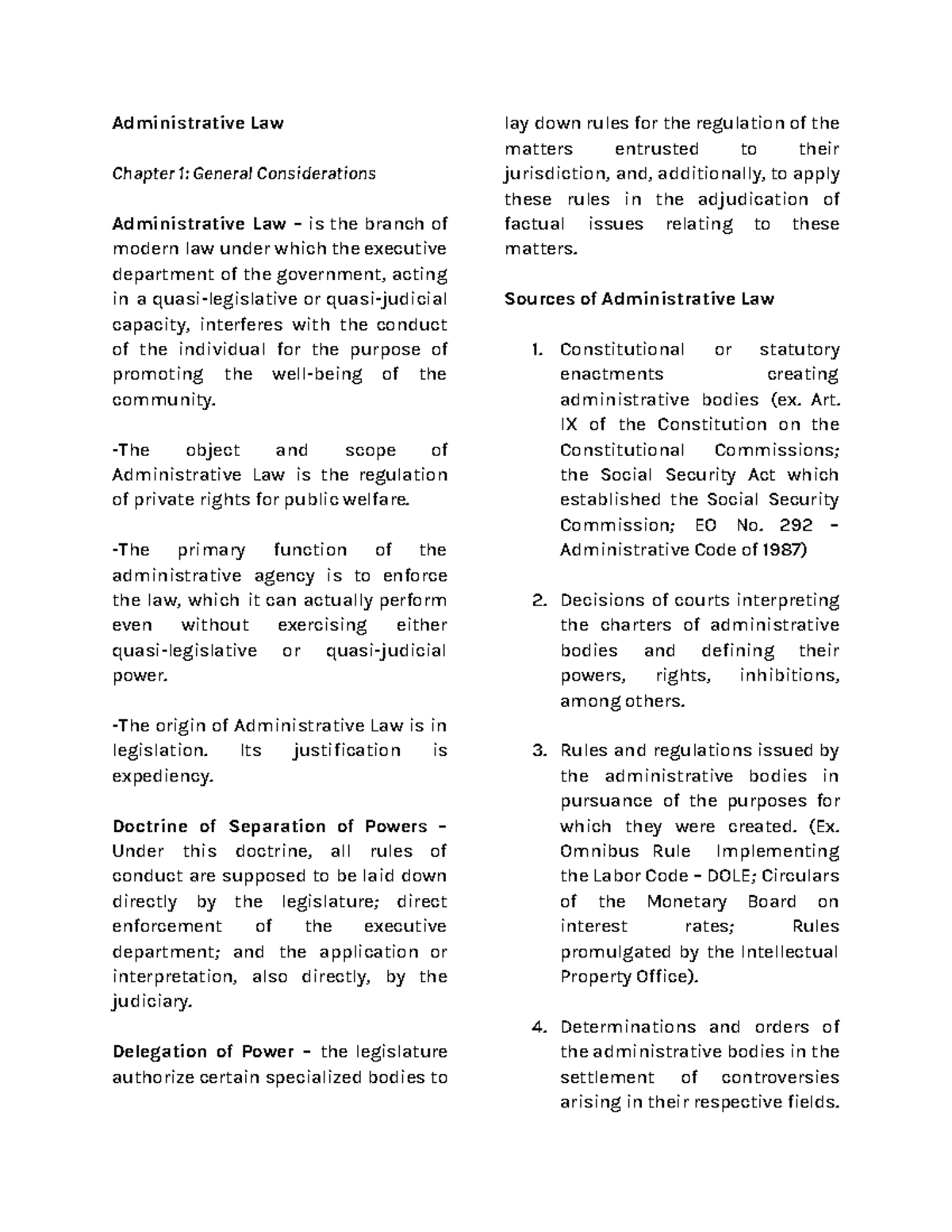 Admin-Law - Admin Law - Administrative Law Chapter 1: General ...