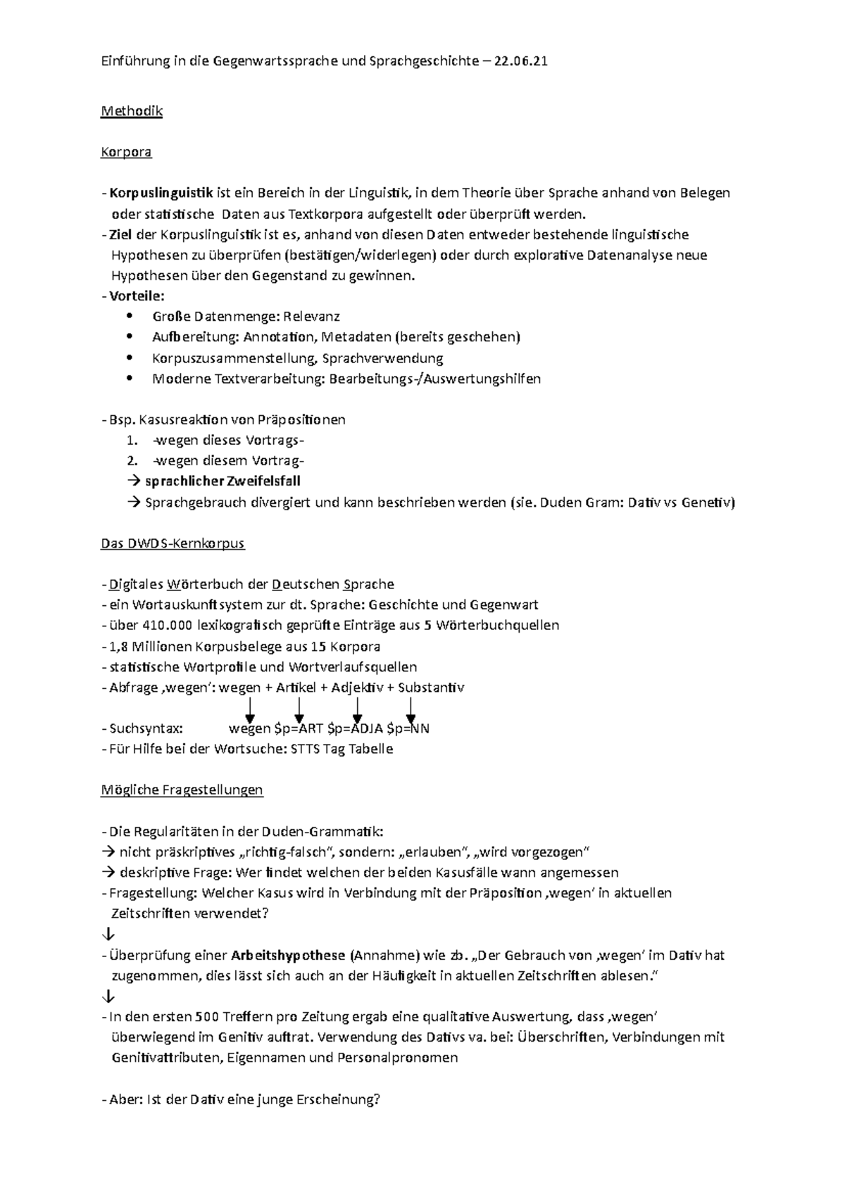 10. Methodik EVGS - Mitschriften ergänzend zum Skript unter Dr. Nicole ...