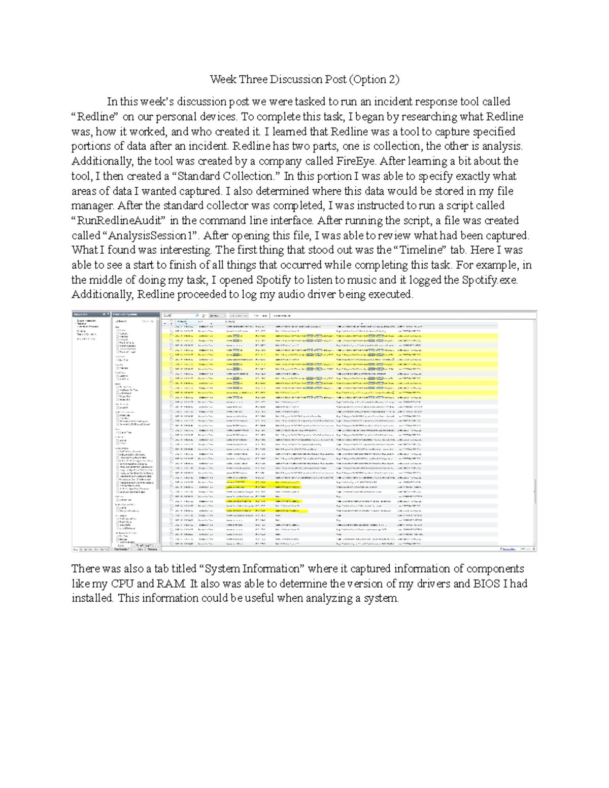 Week Two Discussion Post - Week Three Discussion Post (Option 2) In ...