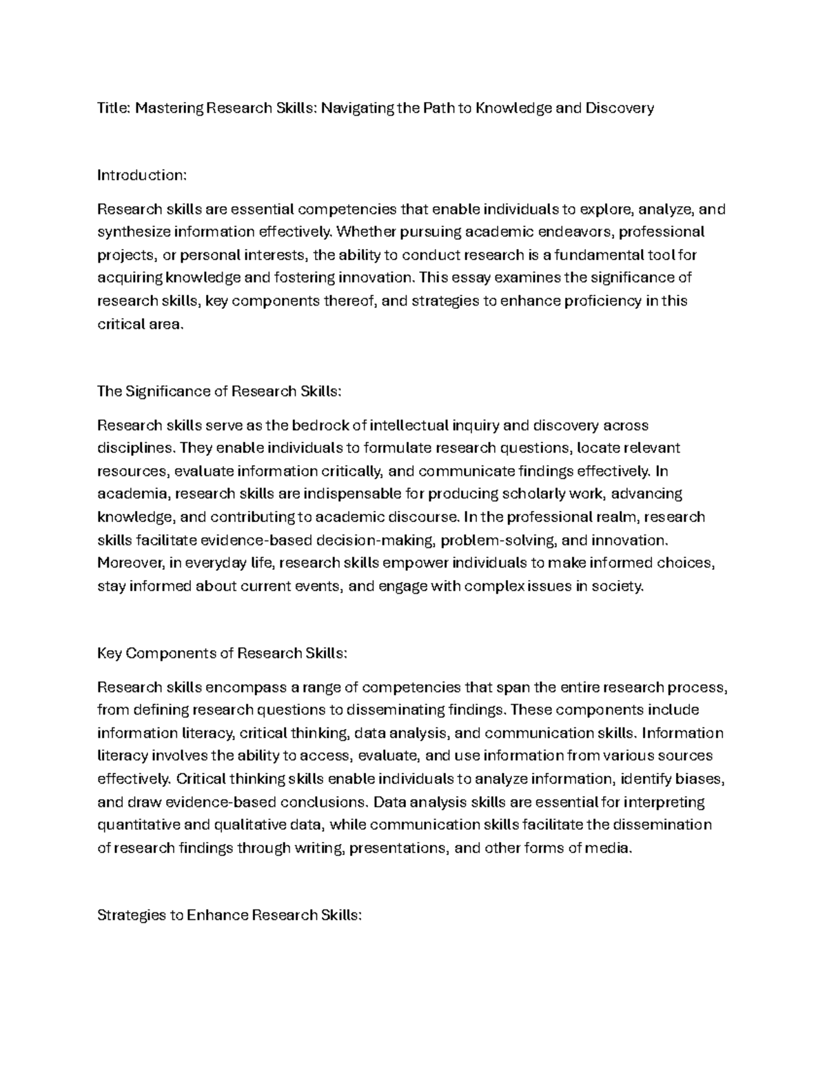 Mastering Research skills - Whether pursuing academic endeavors ...