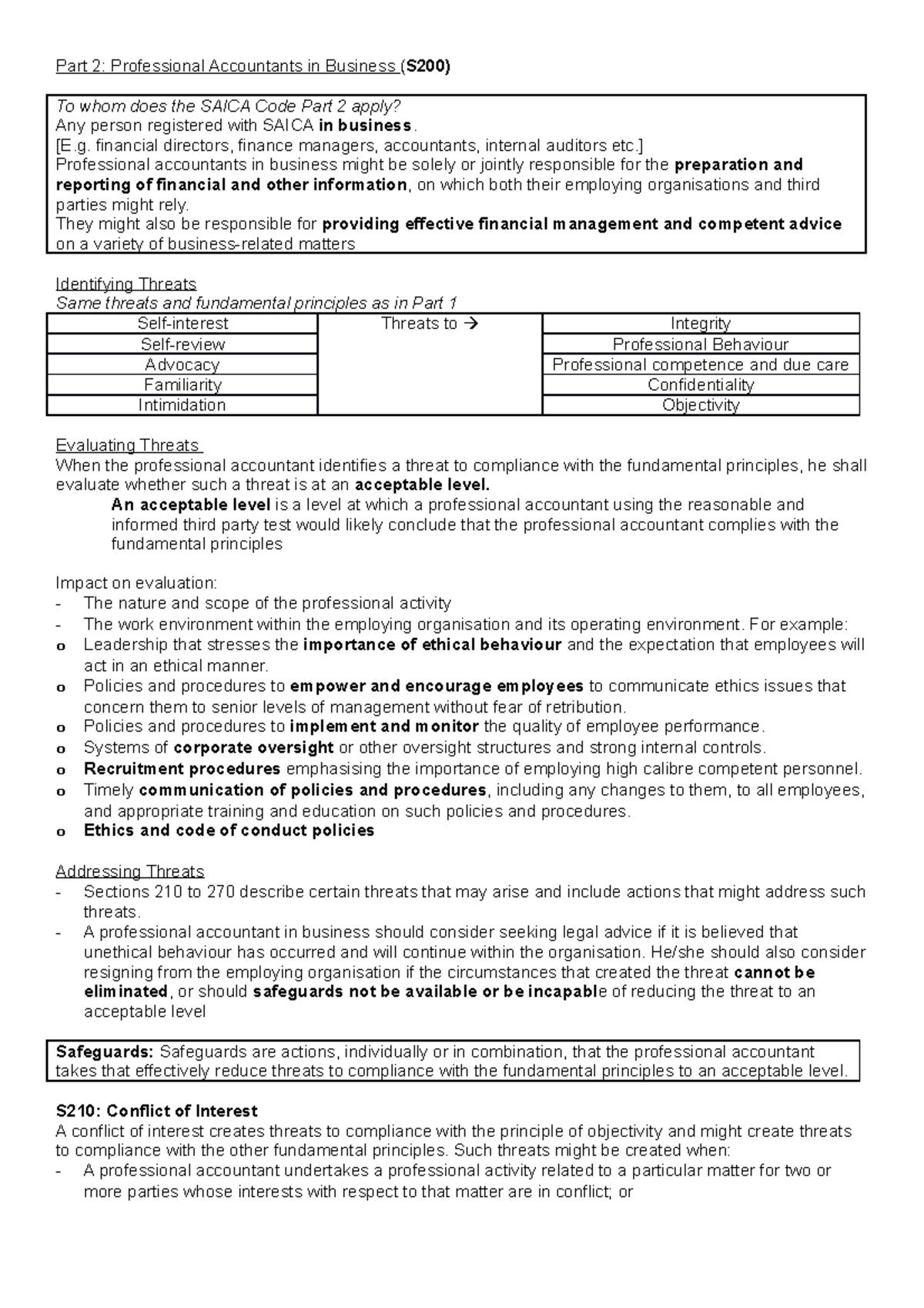 Saica Code Part 2 Complete - Part 2: Professional Accountants in ...