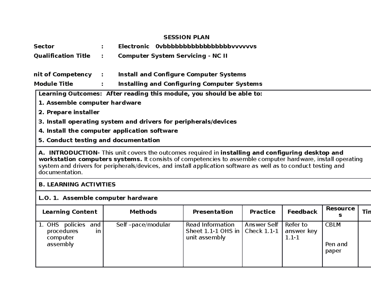Session PLAN-v2 - technology - SESSION PLAN Sector : Electronic ...