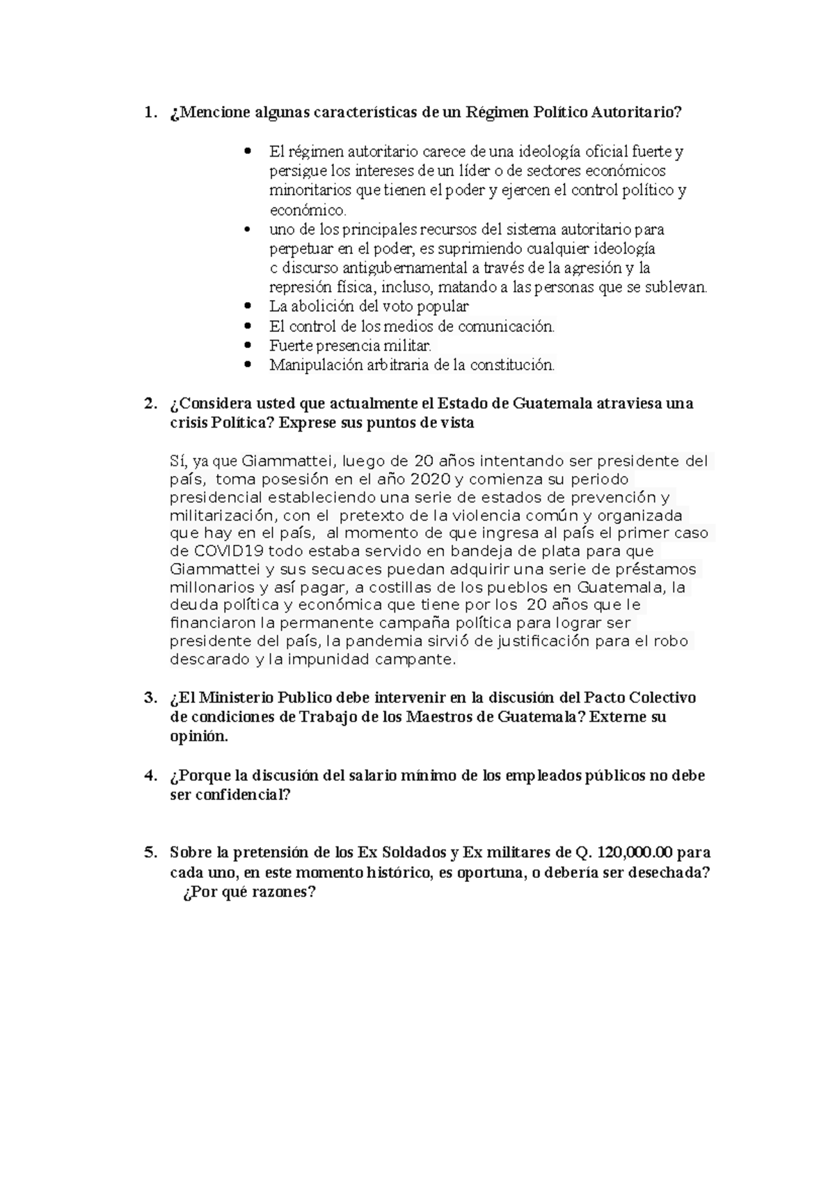 Preguntas teoría - mkñkñ - 1. ¿Mencione algunas características de un ...