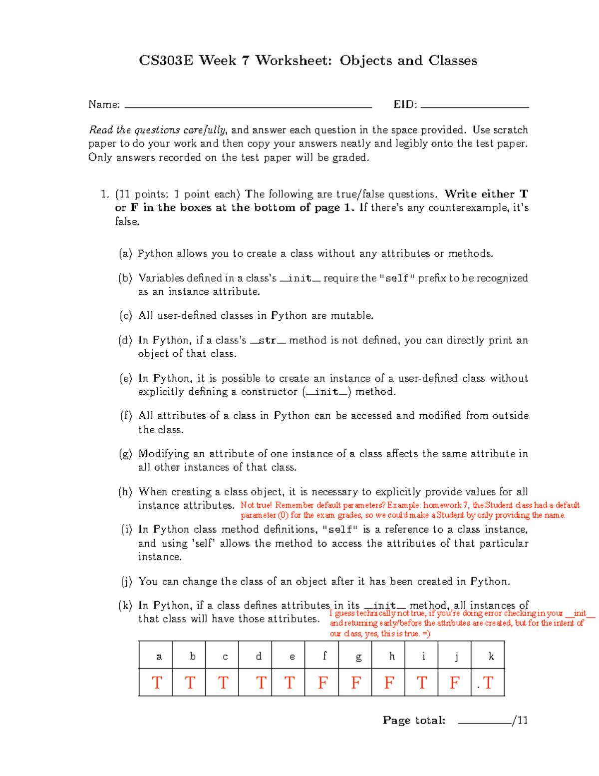 Week7-worksheet Answers - Name: EID: Read the questions carefully, and ...