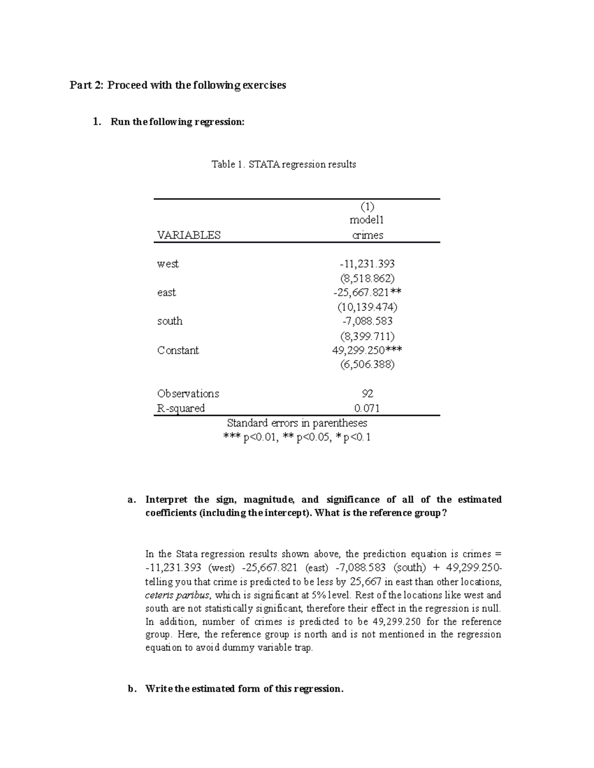 21. Part 2- Proceed with the following exercises. Interpret the sign ...