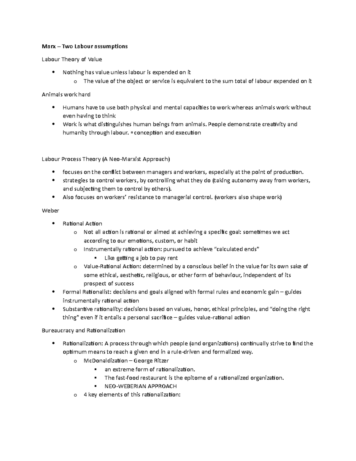 2. Theoretical Approaches to Studying Work - Marx – Two Labour ...