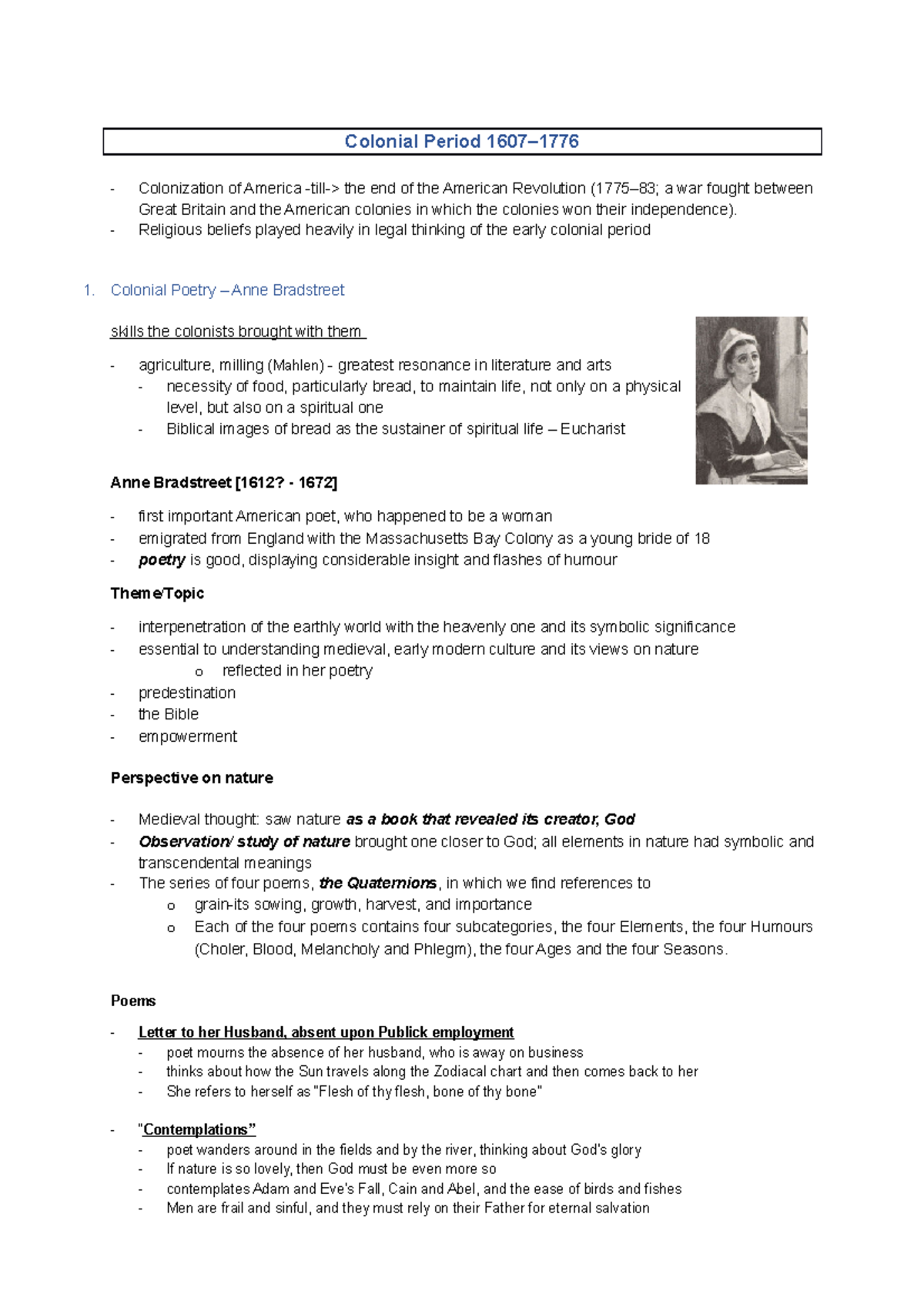 Supplementary reading - Colonial Period 1607– - Colonization of America ...