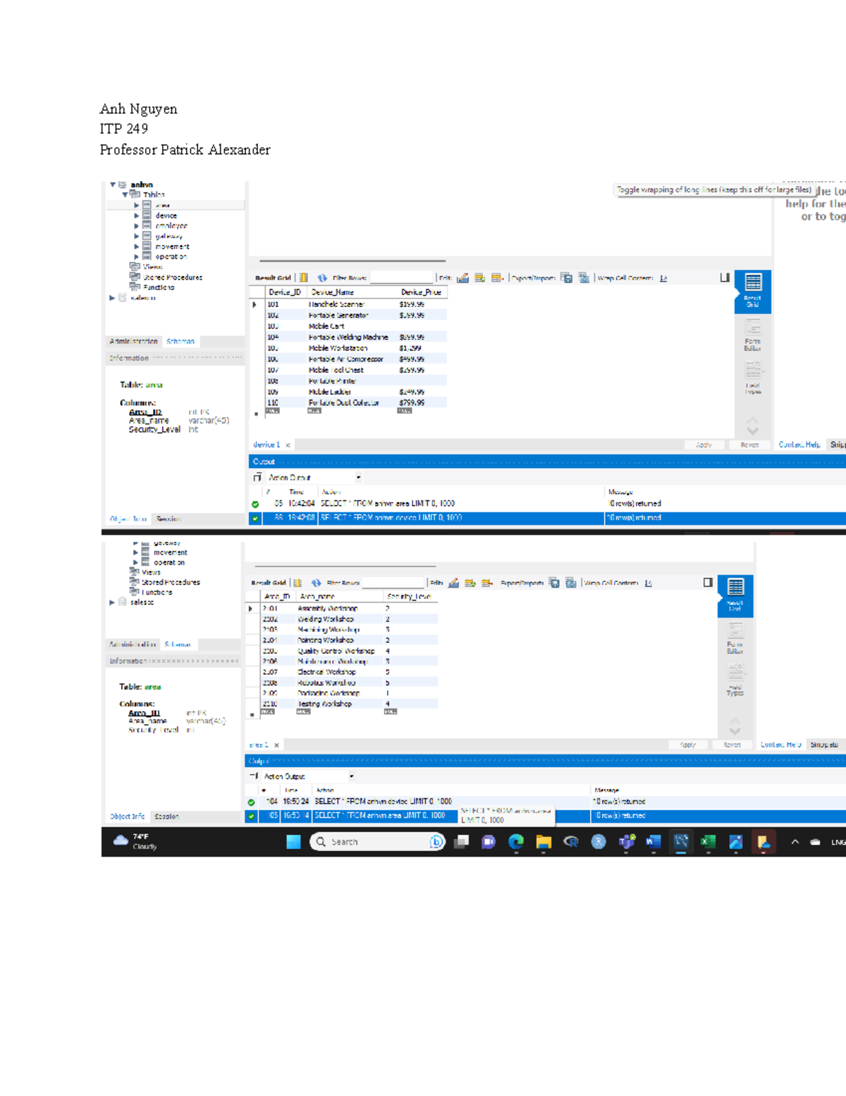 HW: Introduction to Data Analytics - ITP 101 - Anh Nguyen ITP 249 ...