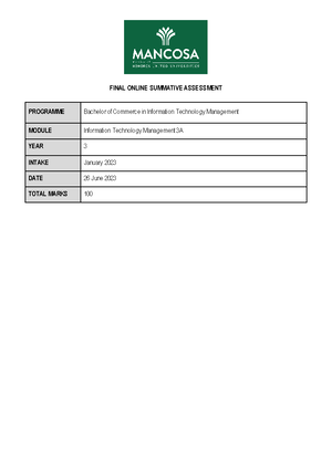 Auditing case study 2023 semester 1 - APPENDIX A: ASSIGNMENT COVER ...
