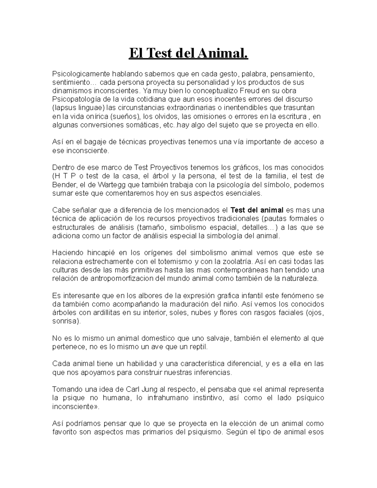 El Test del Animal - Test Arbol - El Test del Animal. Psicologicamente ...
