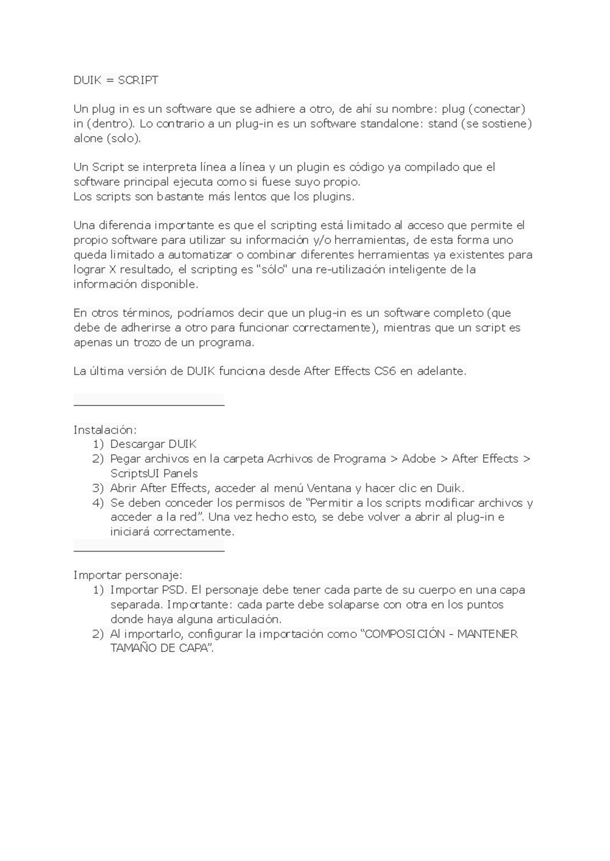 Instalación DUIK y Walk Cycle automático - DUIK = SCRIPT Un plug in es ...