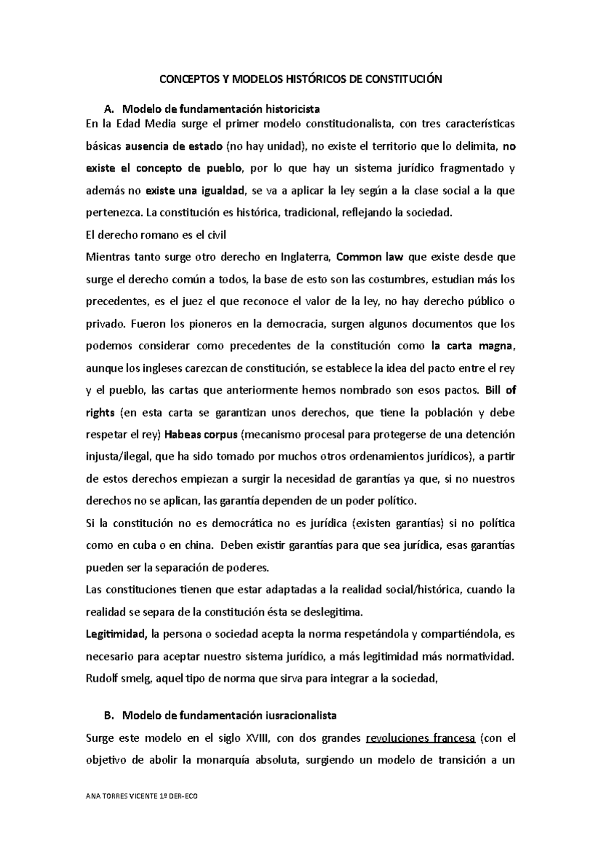 Constitucional 3 - apuntes - CONCEPTOS Y MODELOS HISTÓRICOS DE ...