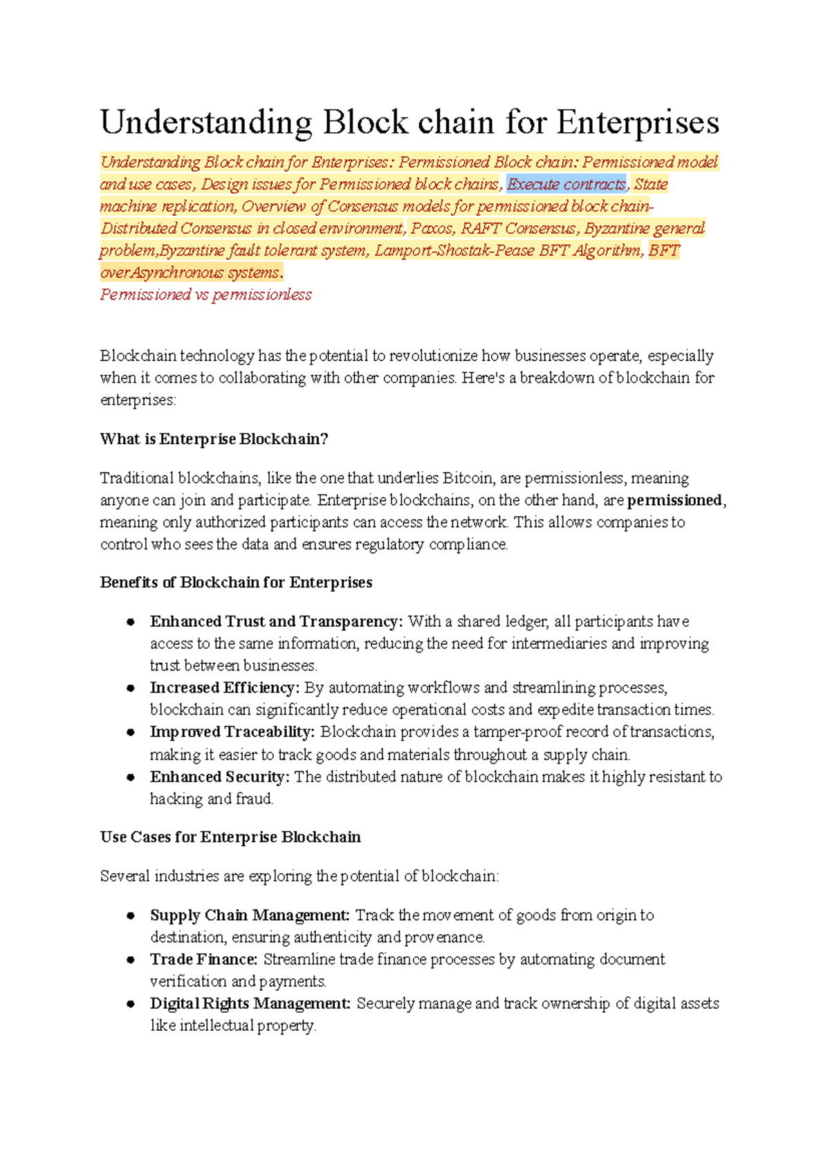 Blockchain-3 - Understanding Block chain for Enterprises Understanding ...