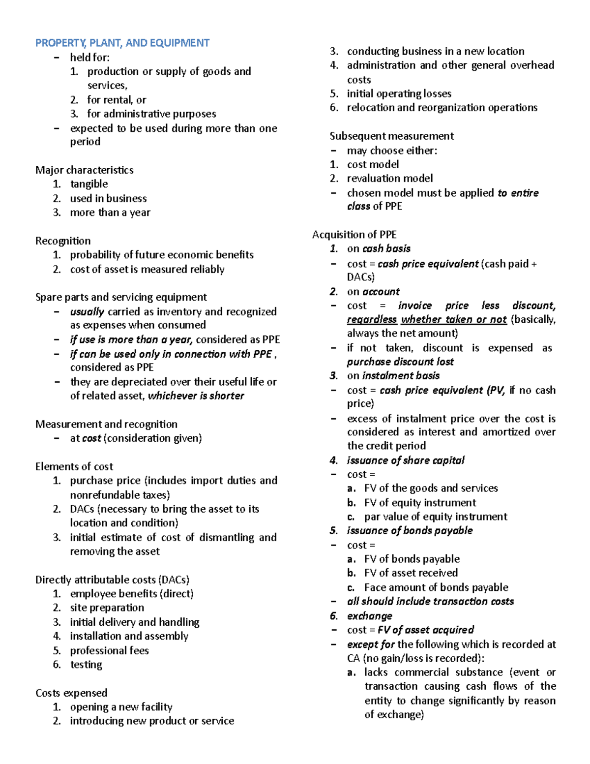 Property, Plant, and Equipment ( Accounting) - PROPERTY, PLANT, AND ...
