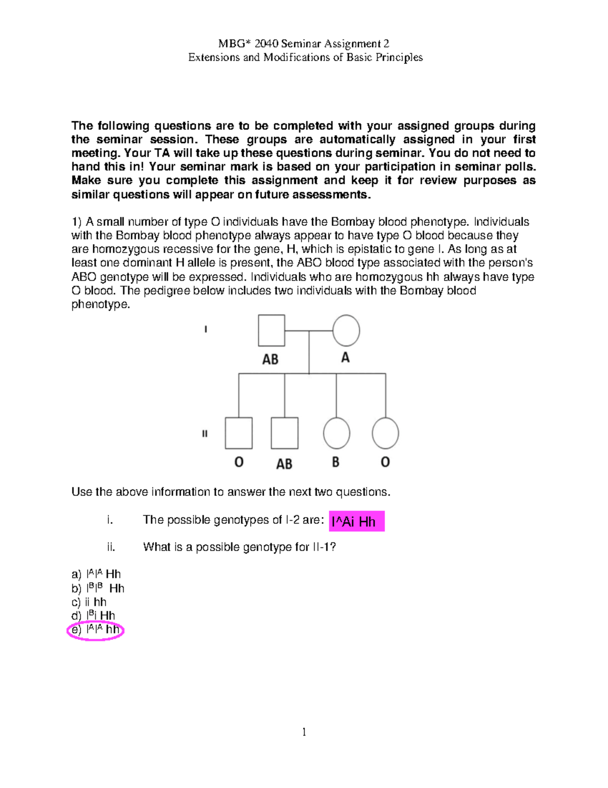 Mol Biol Seminar 2 - MBG* 2040 Seminar Assignment 2 Extensions and ...