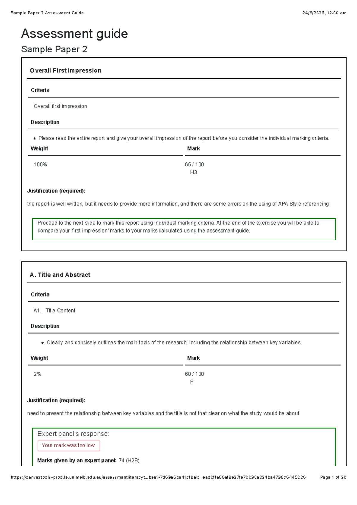 Sample Paper 2 Assessment Guide ALM - - Studocu