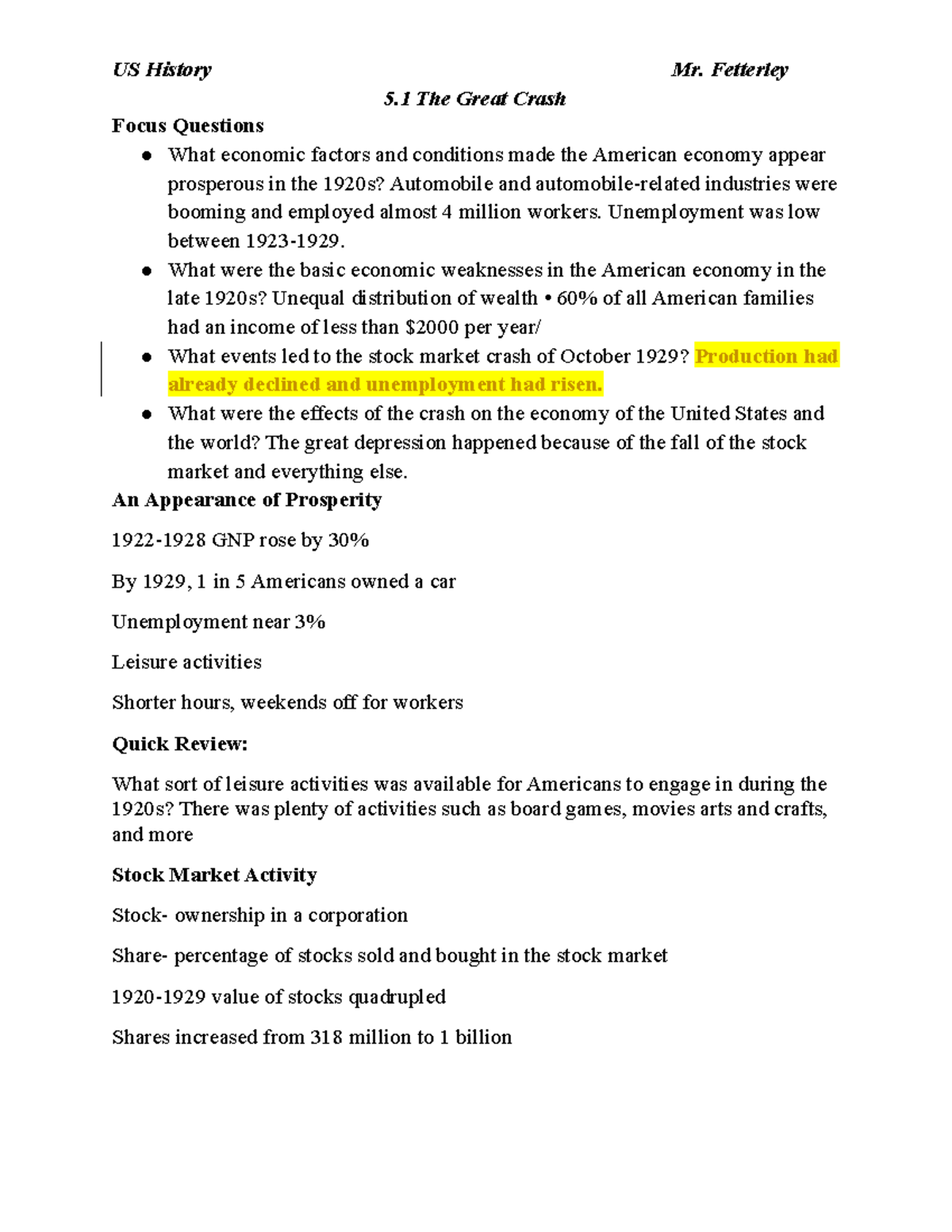 Rebecca Mcgarvey - USH 2020-21 5.1 The Great Crash Guided Notes - US ...