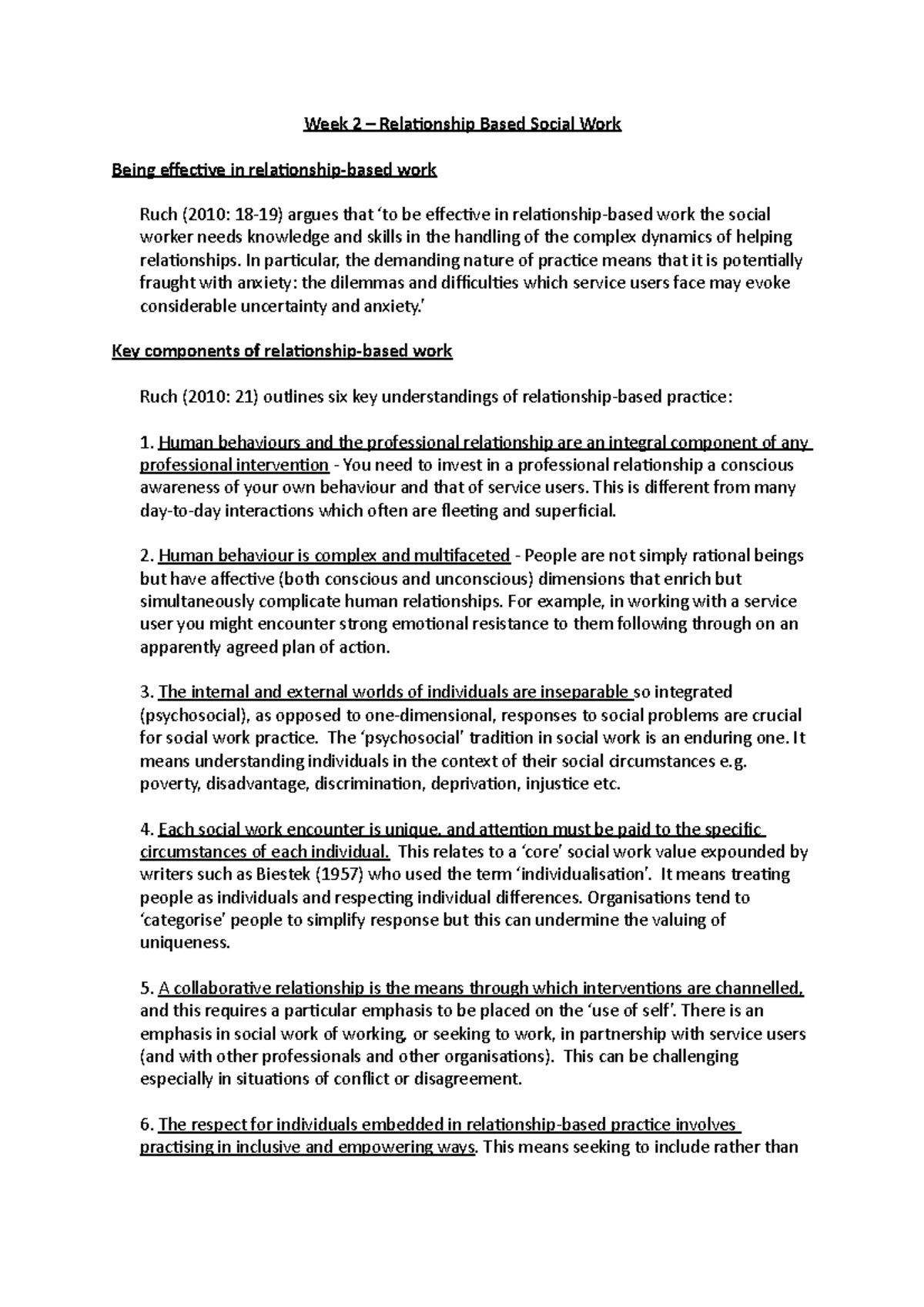 Week 2 – Relationship Based Social Work - Week 2 – Relationship Based ...