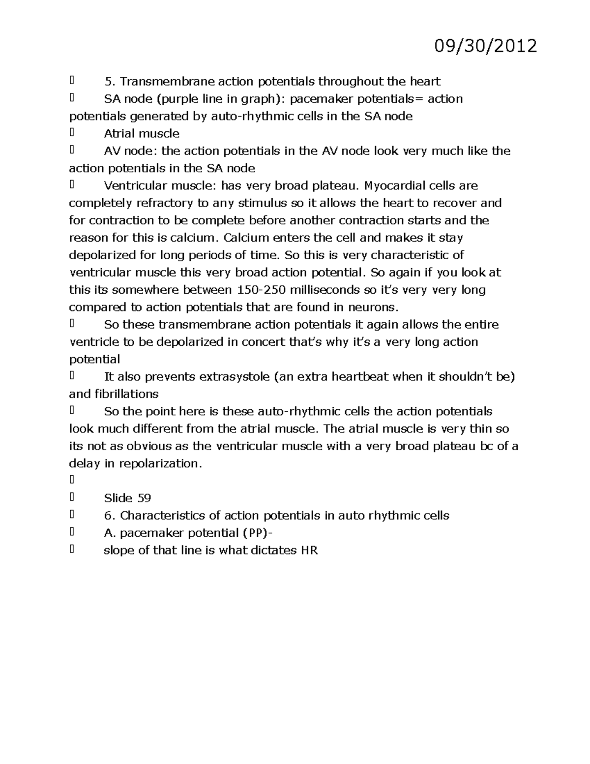 Heart Notes 09 30 2012 5 Transmembrane Action Potentials