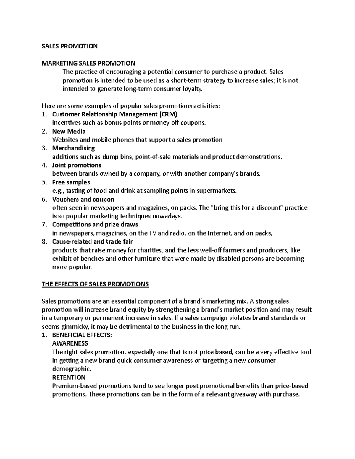 Sales Promotion AND Public Relations - SALES PROMOTION MARKETING SALES ...