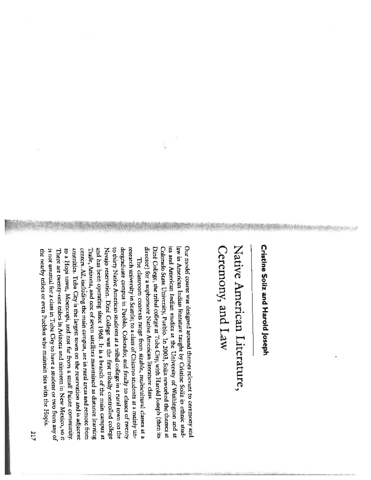 Native American Literature Law and Cerem - Cristine Soliz and Harold ...