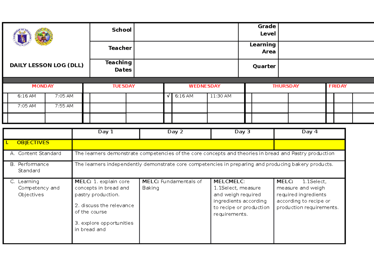 DLL BPP - HOPE YOU ENJOY READING - DAILY LESSON LOG (DLL) School Grade ...