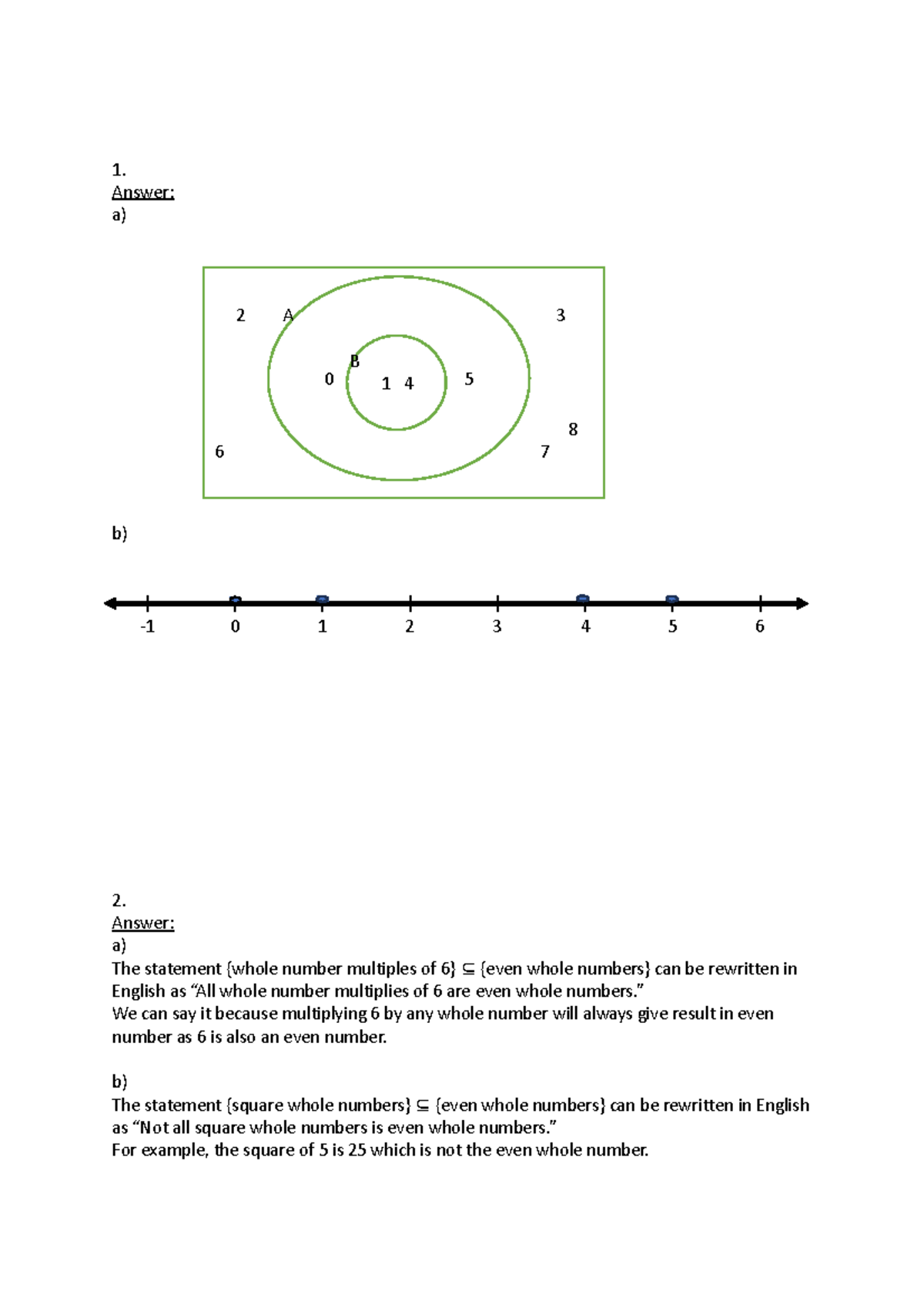 Computational Mathematics - 1. Answer: a) b) | | | | | | | | -1 0 1 2 3 ...