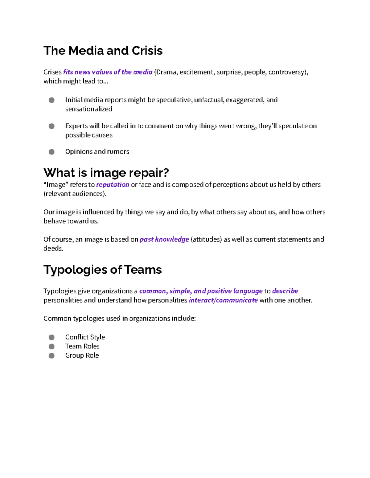 Intro TO COMM EXAM 3 Notes - The Media and Crisis Crises fits news ...
