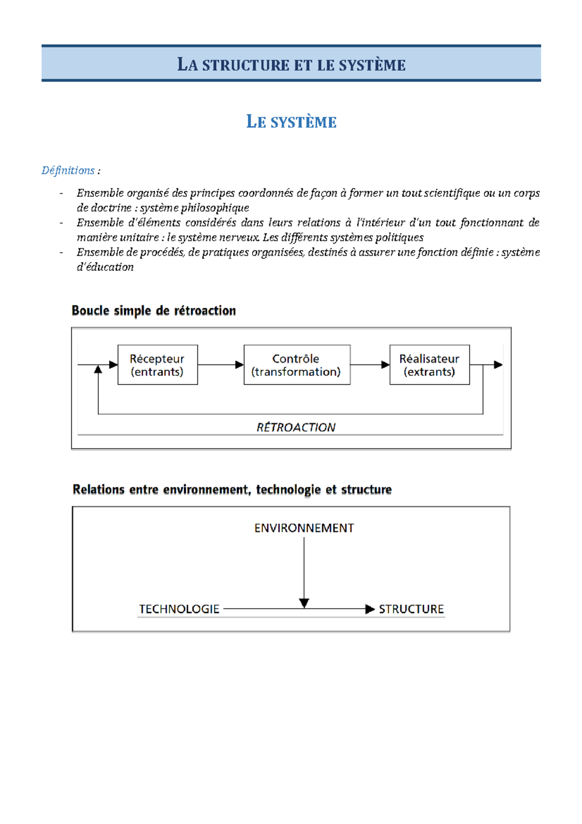 7) La structure et le système - LA STRUCTURE ET LE SYSTÈME LE SYSTÈME ...