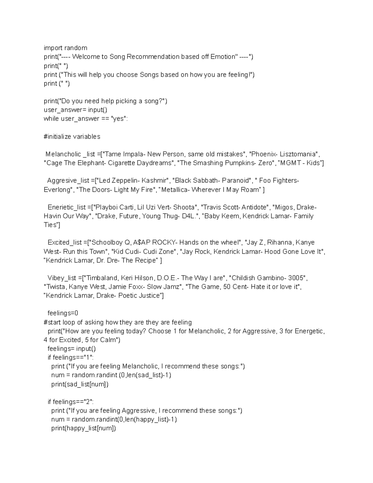 Example Code For Ap Csp Assignment For Mrculo Import Random Print